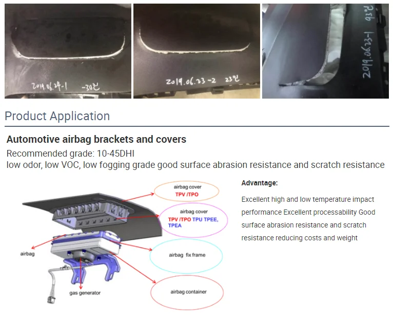 Dawn Rubber airbag Comb Thermoplastic Polyurethane Tpv Elastomer ...