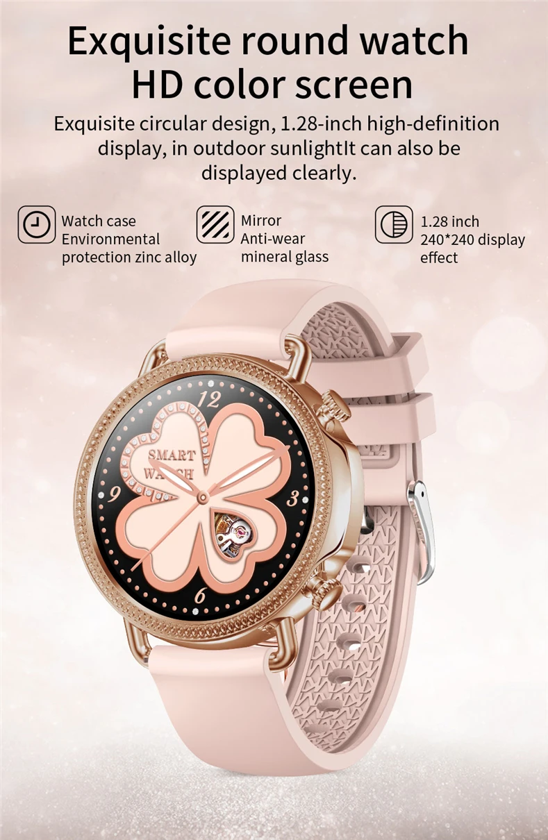 New V25 Women Smart Watch Full Touch Fitness Tracker Ip67 Waterproof ...