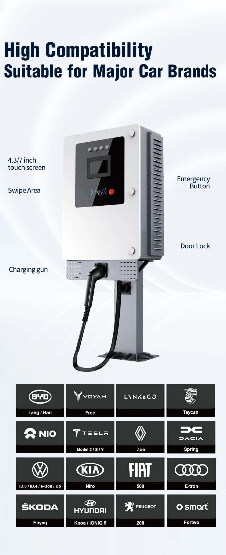 Residential Dc Ev Charger 20kw 30kw 40kw Ccs 2 Gbt Floor-mounted Dc Ev Charing 4g Wifi Level 3 ...