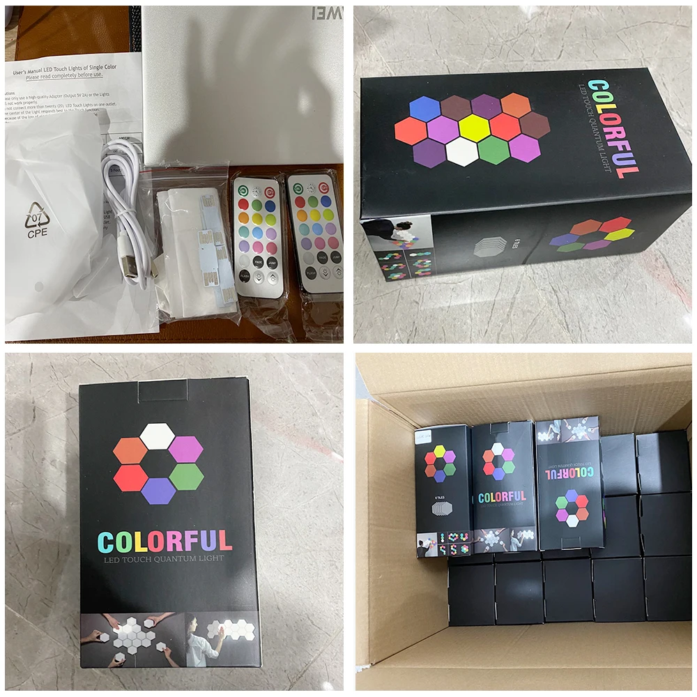 Diy Geometry Assembly Touch Sensitive Hexagon Honeycomb Wall Lights Led ...