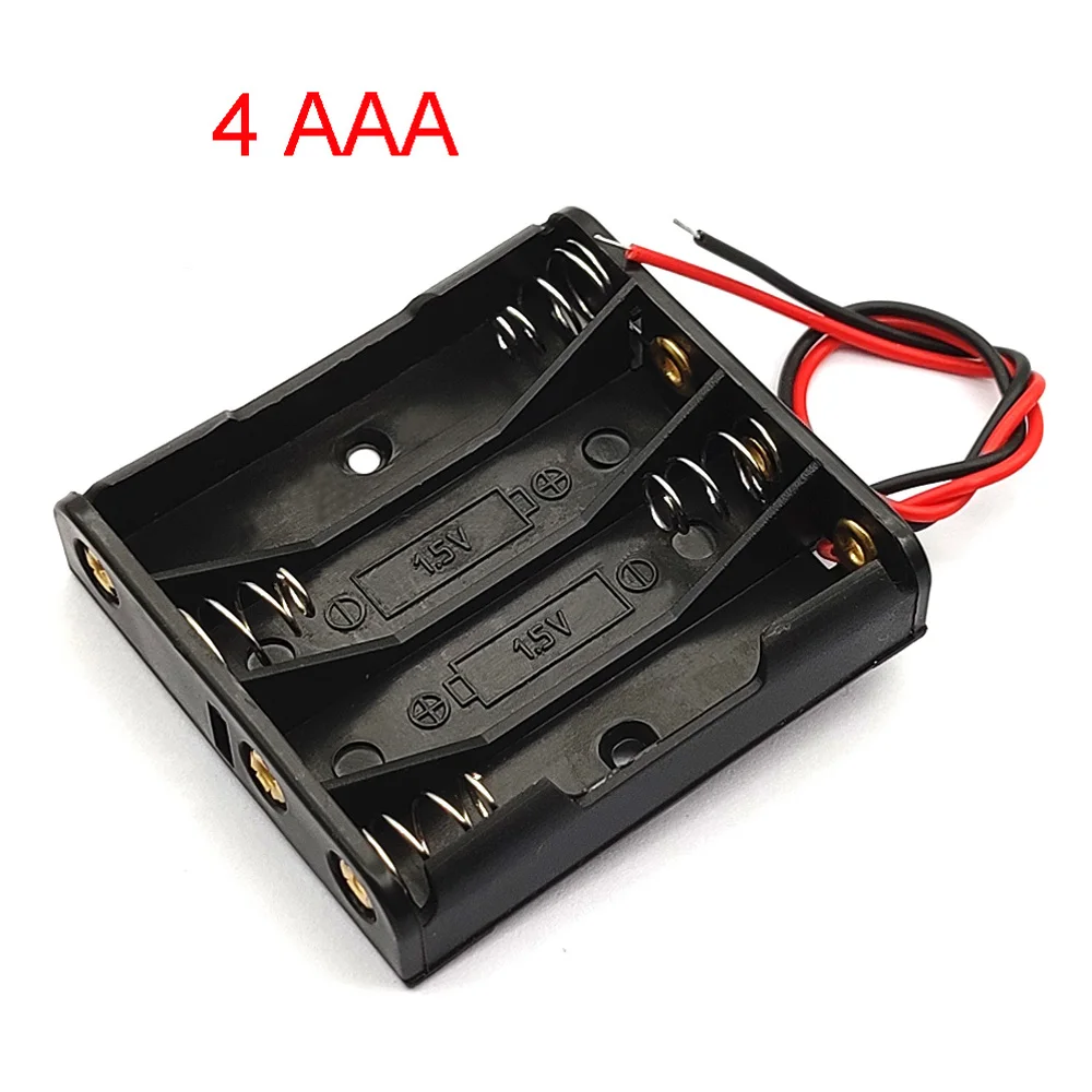 4*AAA Battery Box Case Holder With Wire Leads 6V 4 Slot Standard ...