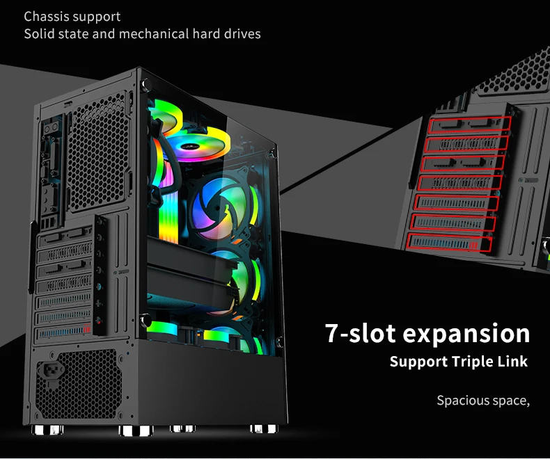 SNOWMAN Gaming Case - ATX Desktop PC Tower with RGB Fans