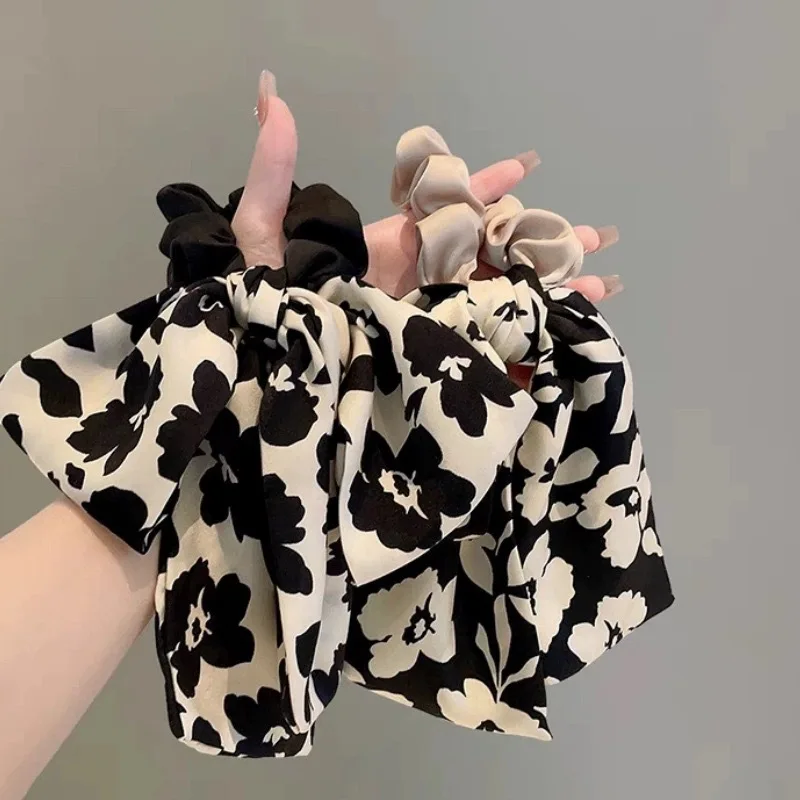Hot Large Intestine Ring Silk Scarf Ribbon Hair Rope Fabric Printing ...