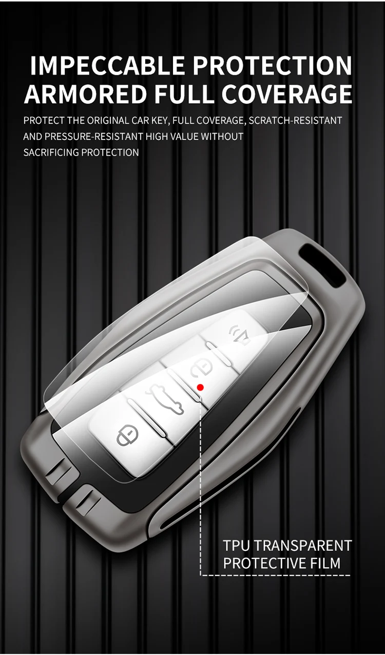 Car Logo Metal Leather Key Case Cover For Geely Coolray Atlas Boyue Nl3 ...