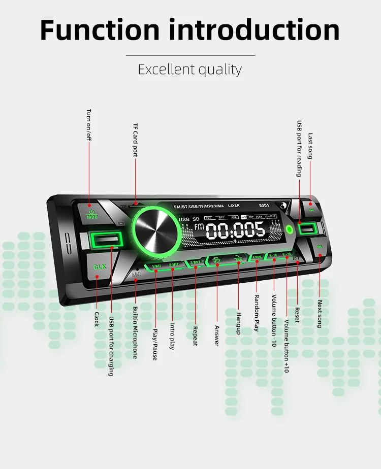 Single Din Lcd Display Car Audio Dual Usb Tf Car Radio Phone App Fast ...