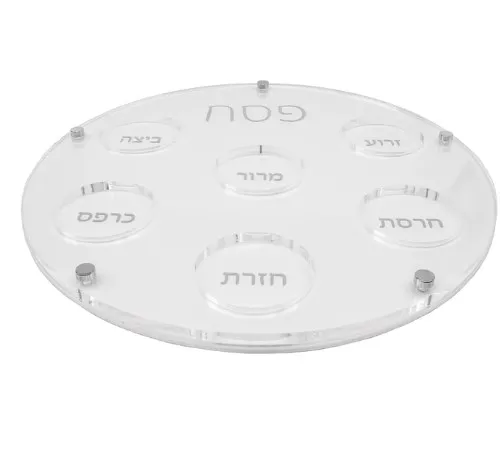 Acrylic Judaica - Custom Matza Box with Seder Plate Design