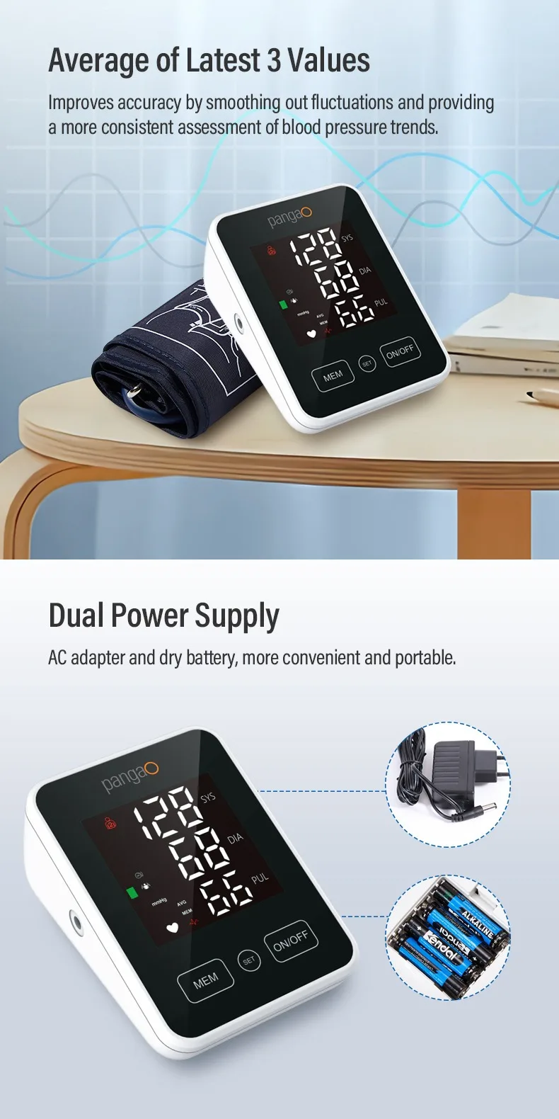 Pangao Portable Electric Sphygmomanometer Automatic Bp Checking Machine ...