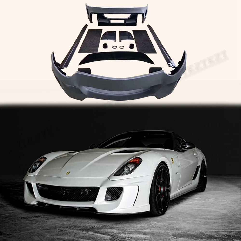 For Ferrari 599 Vst Style Kits Carbon Frp Front/rear Bumper Side Skirts ...