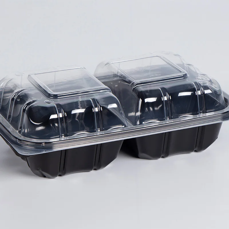 Eco Friendly Stackable Food To Go Container Two Compartment Clamshell ...