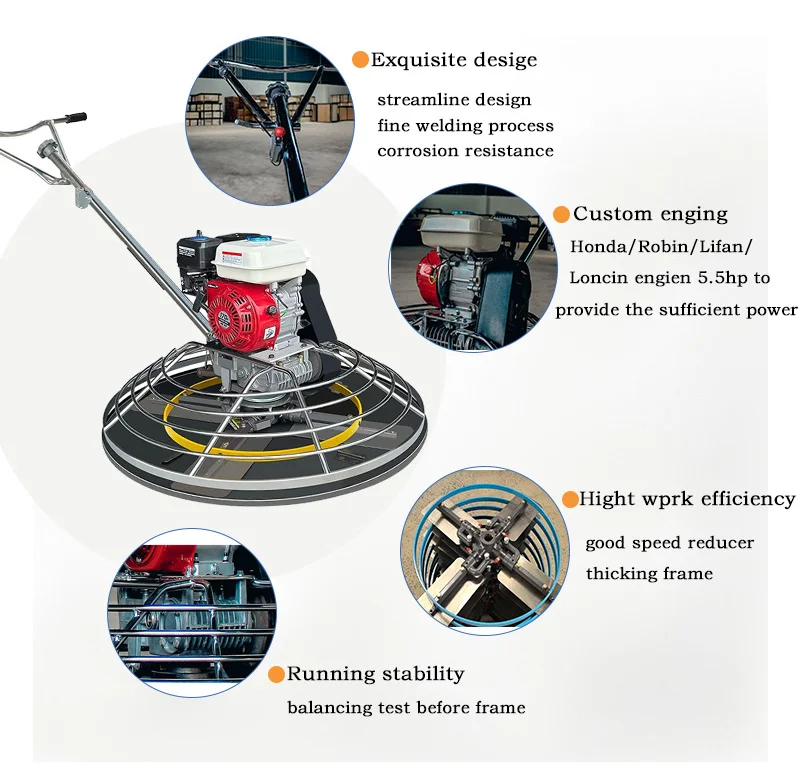 48-Inch Gas Superflat Floor Power Trowel Machine Remote Control ...