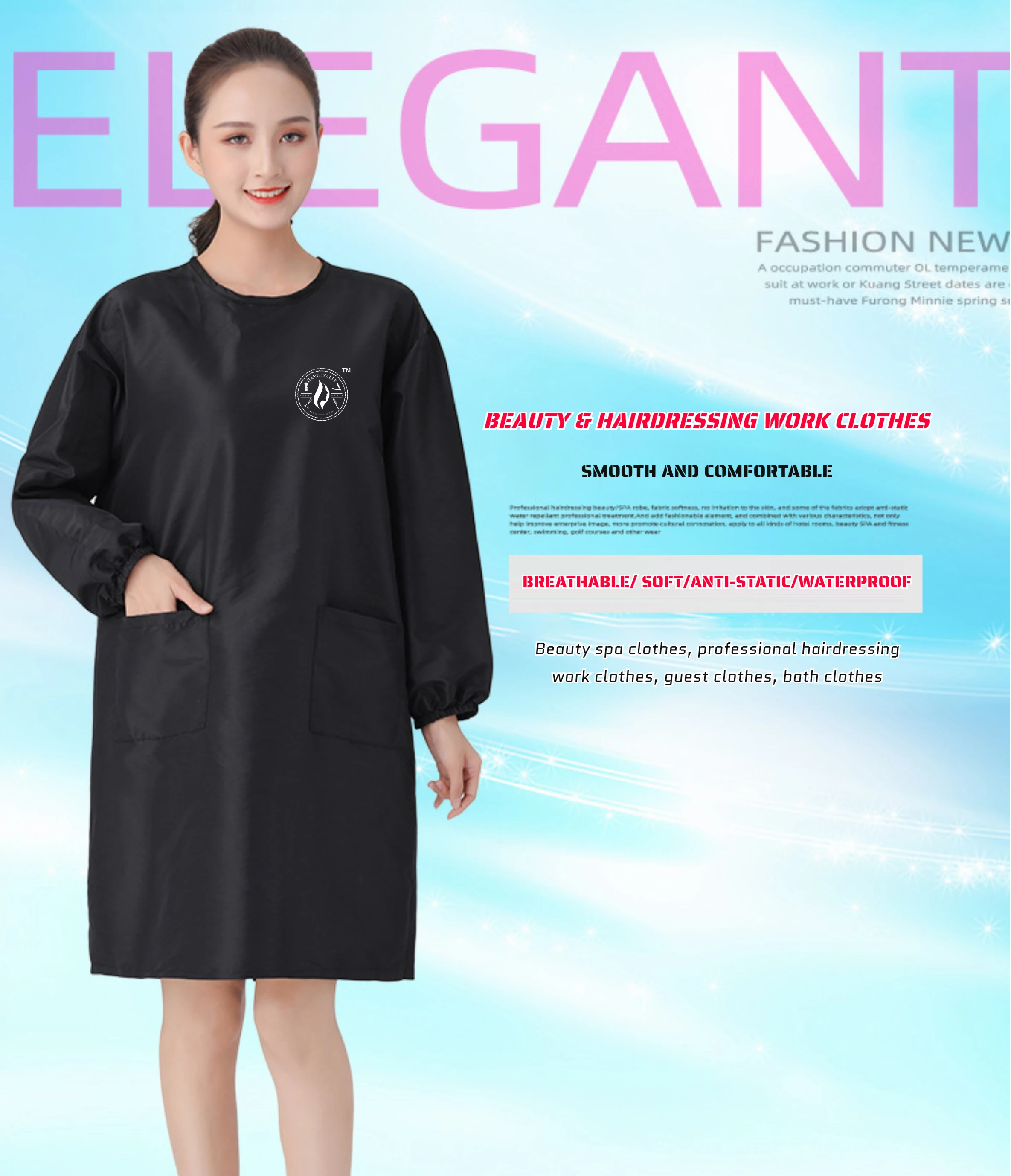 Korean Style Hairdressing Beauty Spa Hair Beauty Salon Work Cloth Gown ...