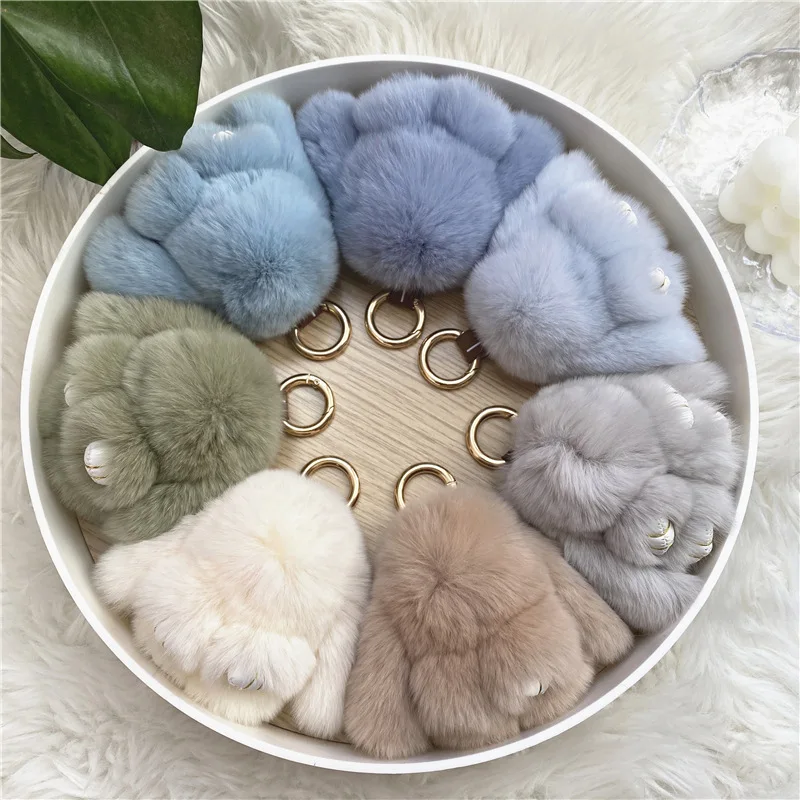 Lovely Decoration Rabbit Keychain Factory Furry Pendant Fluffy Rabbit ...