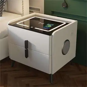 Nordic Minimalist Rechargeable Multifunctional Bedside Table Wireless ...