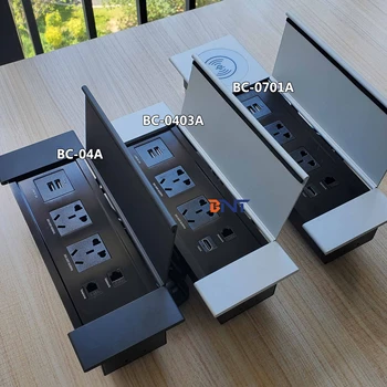 Flushed Mounted Recessed Flip Up Cover Multi Power Table Socket Outlet ...