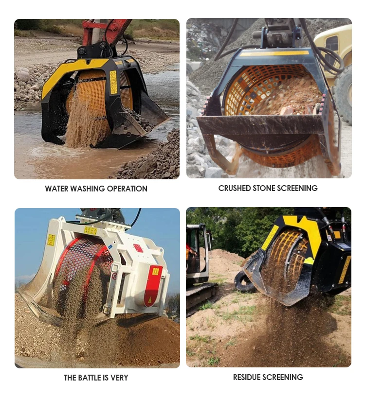 Excavator Rotary Screen Bucket Hydraulic Drum Screen - Buy Excavator ...