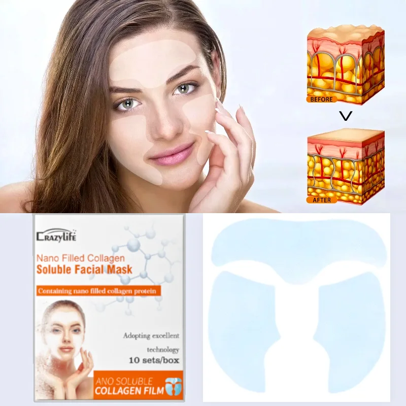 Hydrolyzed Collagen Protein Film Gel Facial Mask Anti Wrinkle
