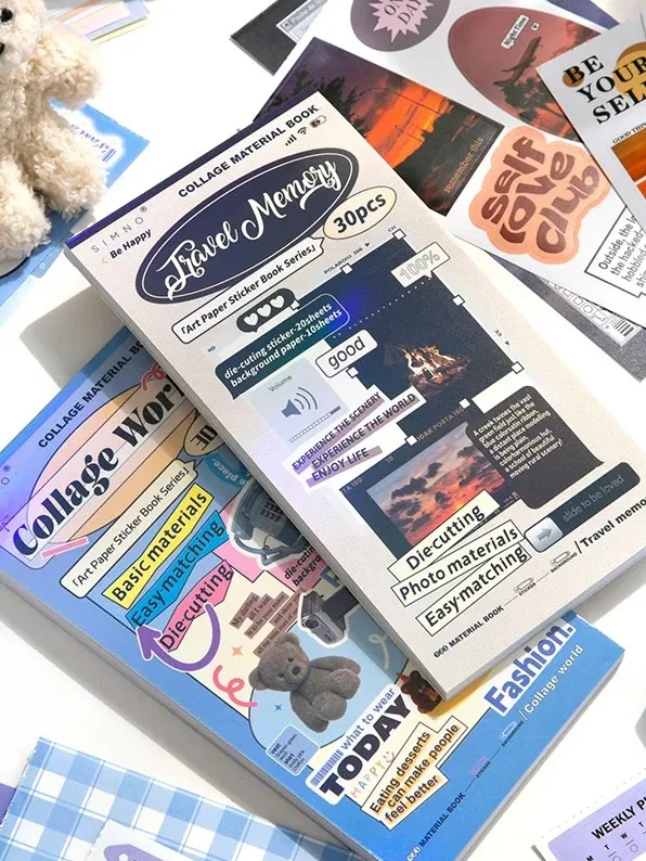 Simno 30 Sheets Girls Cute Cartoon Decorative Washi Stickers And Papers ...