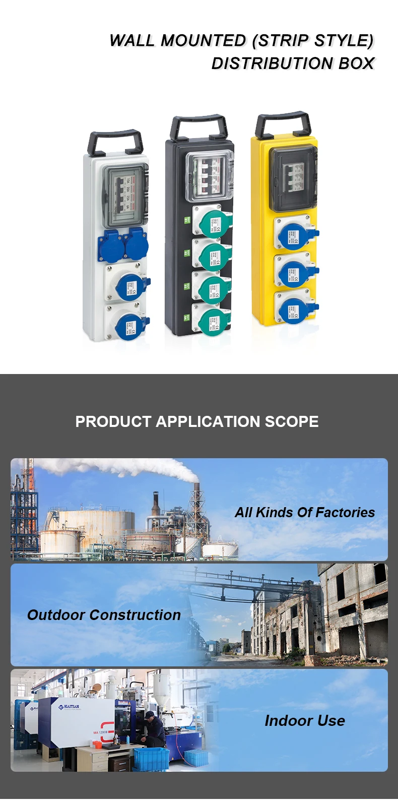 Customized European Power Output Electricical Wall Mounted Strip Style ...