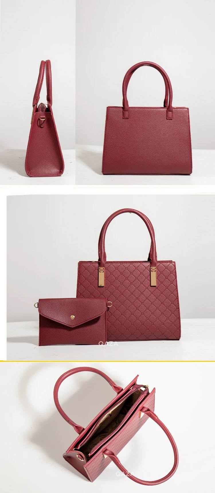 Luxury 2 in 1 Ladies Tote Handbags in Gold - Waterproof PU Leather ...
