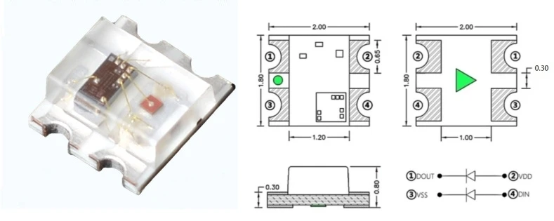 Warranty 5 Years Epistar Chip Ws2812 0807rgb Ws2812b Tri-color Side ...