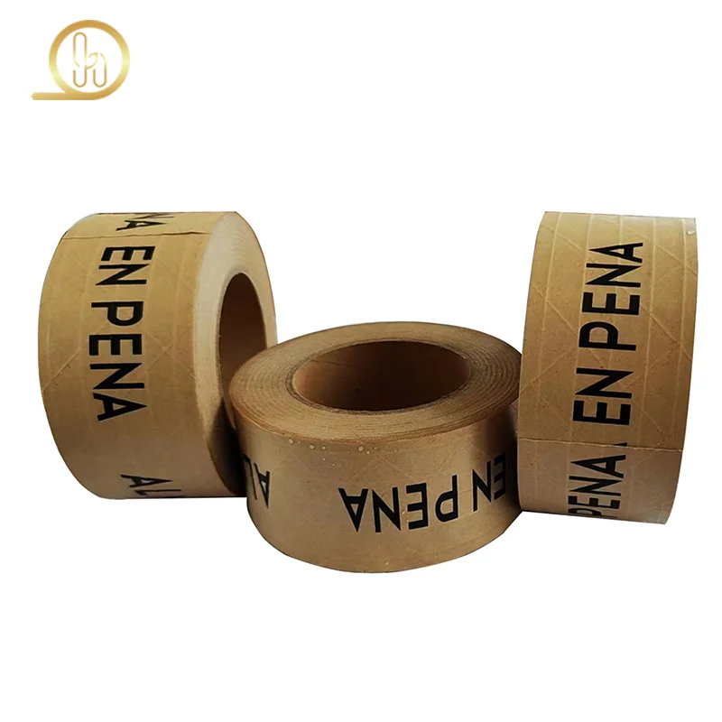 Eco- Friendly Custom Reinforced Packaging Tape Logo Printed Kraft Paper ...
