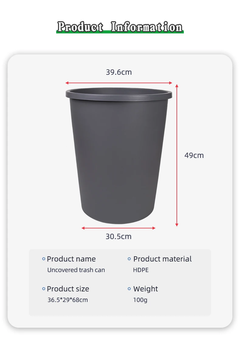 Round Plastic Waste Bin Round Garbage Can Plastic Trash Can - Buy Round ...