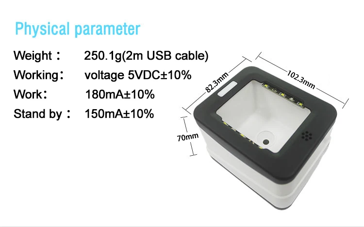 Checkout Qr Code Barcode Scanner Omnidirectional Table Top Usb 1d 2d ...