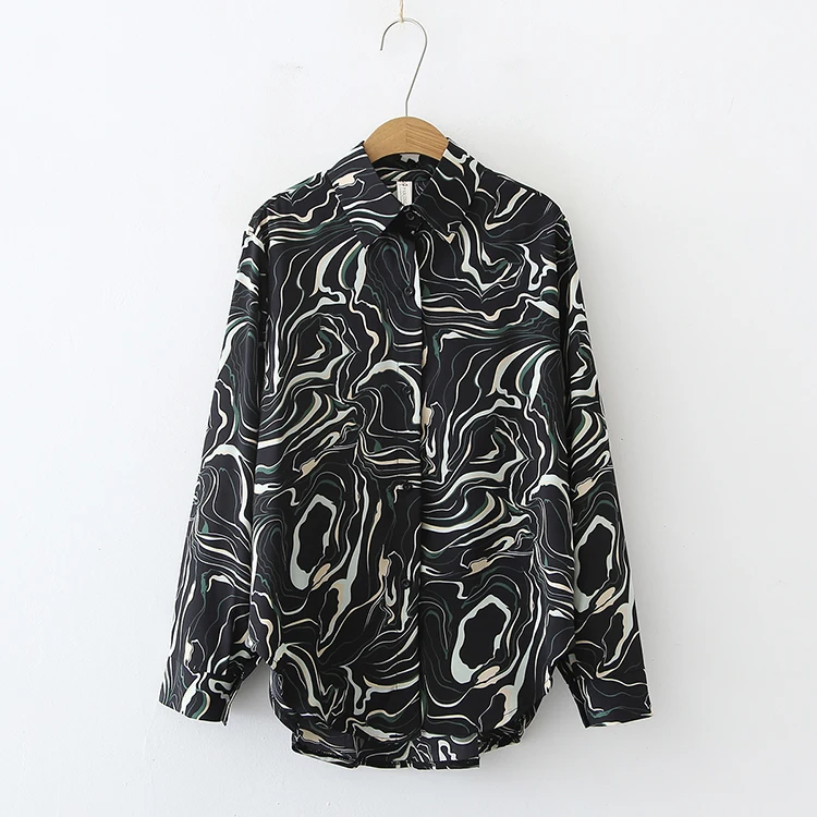 Shop Our 2023 Autumn Korean Women Satin Printed Floral Shirt