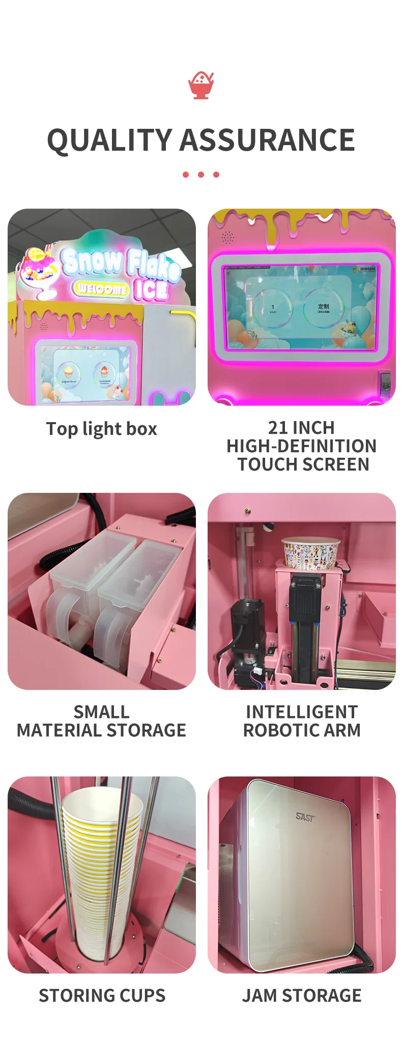 Red Rabbit Automatic Robot Ice Cream Vending Machine Snowflake Ice ...