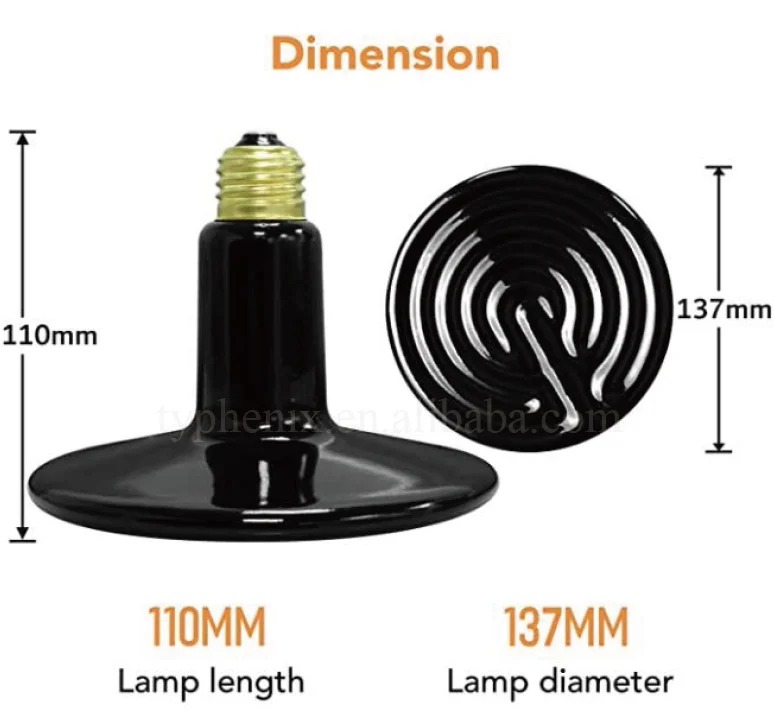 Golden 250W Ceramic Heat Bulb - High-Powered Brooder Light