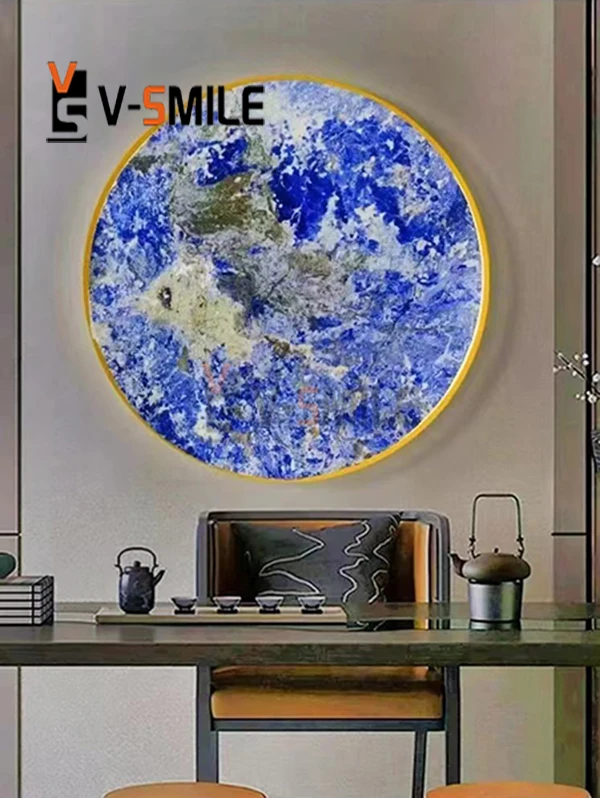 Luxury Blue Marble LED Light for Furniture & Decoration