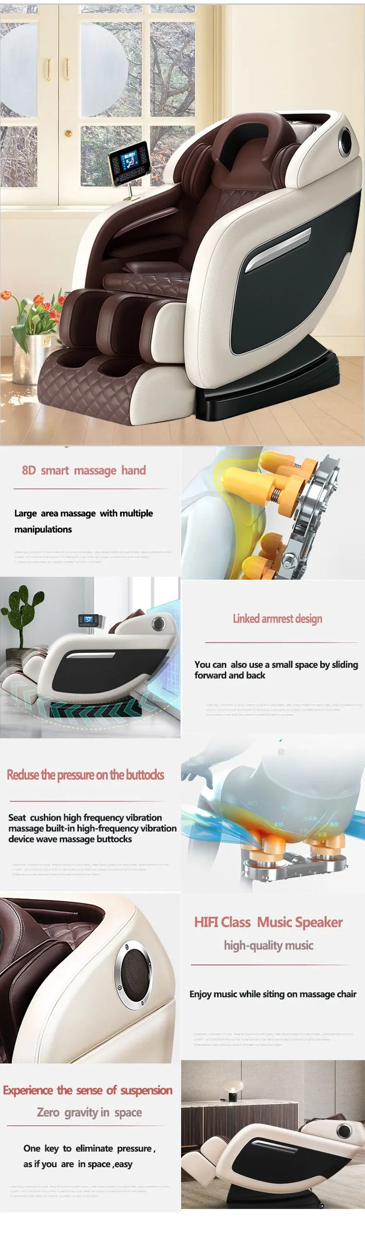 Mini Electric Massage Chair Sl Track Dual Luxury 4d Zero Gravity Body ...