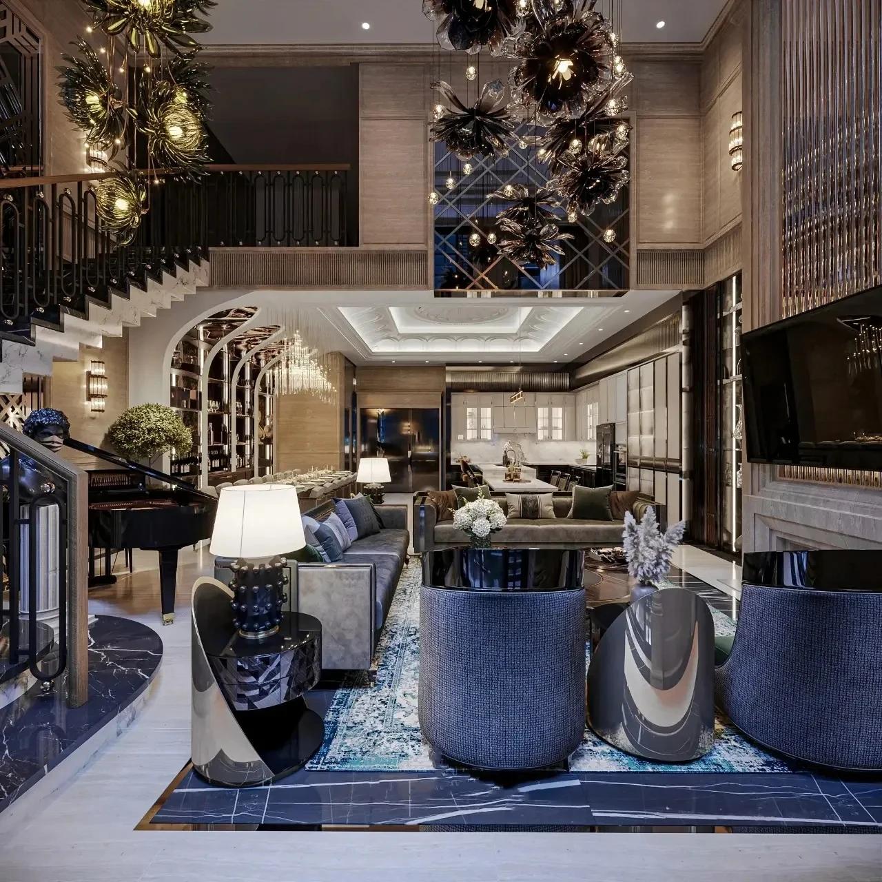 Modern Superior Hotel Lobby Ballroom Villa Design Creative Shopping ...