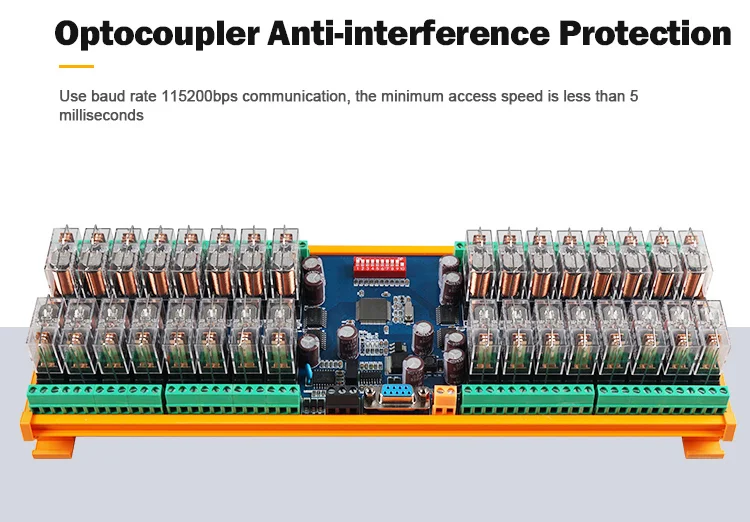 32-channel Communication Relay Module Rs485/232 Dc12v/24v Relay Output ...