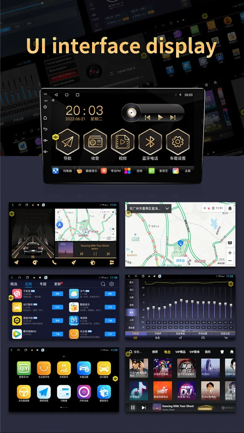 Ihuella Universal Android Carplay Carro Dvd Reproductor Radio Car Auto ...