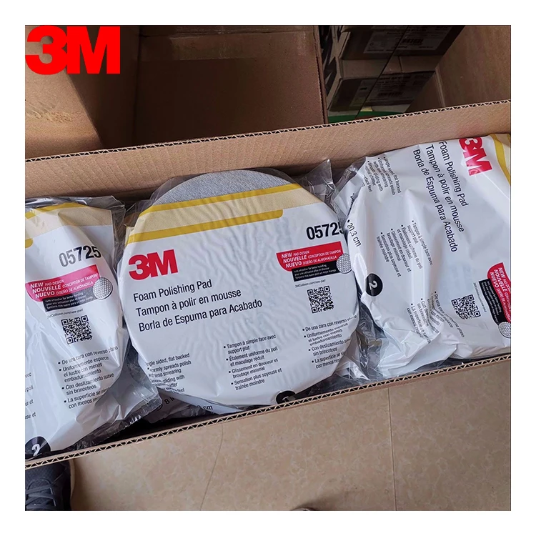 3M 05725 Perfect-It 8 inch Hook & Loop Black Waffle Foam Single Sided ...