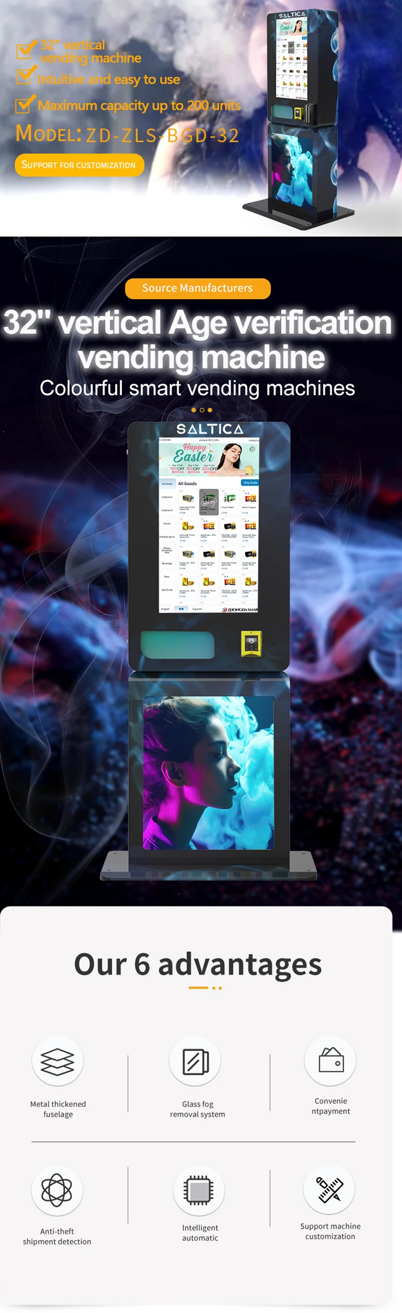 Club Hot Selling Mini Automatic Touch Screen Wall Mounted Vending ...