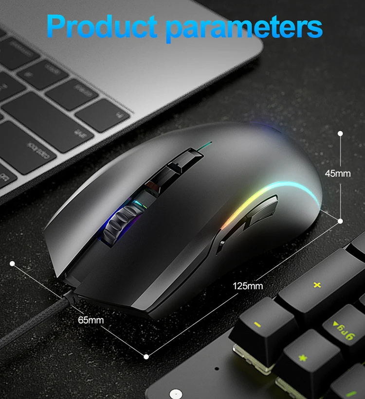 7200 Adjustable Dpi Ergonomic Chromatic Wired Gaming Mouse Computer ...