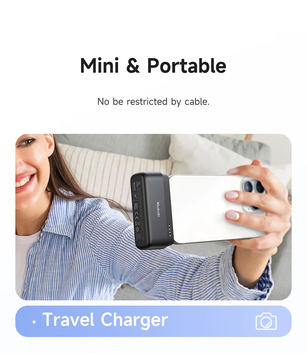 Mcdodo 630 Mini Portable Charger 5000mah With Usb-c Phone Stand Fast Pd ...
