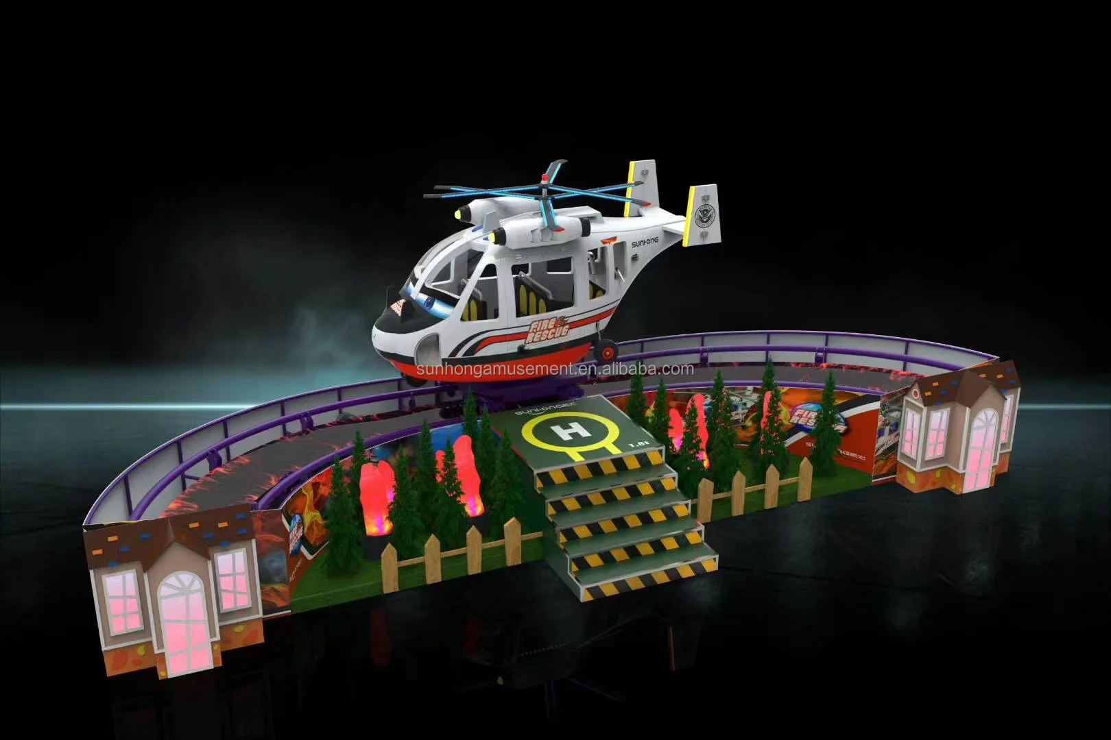 Flying Helicopter Aircraft Big Mechanical Rides On Cars Magic Plane ...