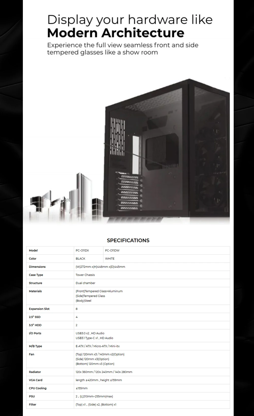 LIAN LI O11 Dynamic PC Case - Gaming Tempered Glass