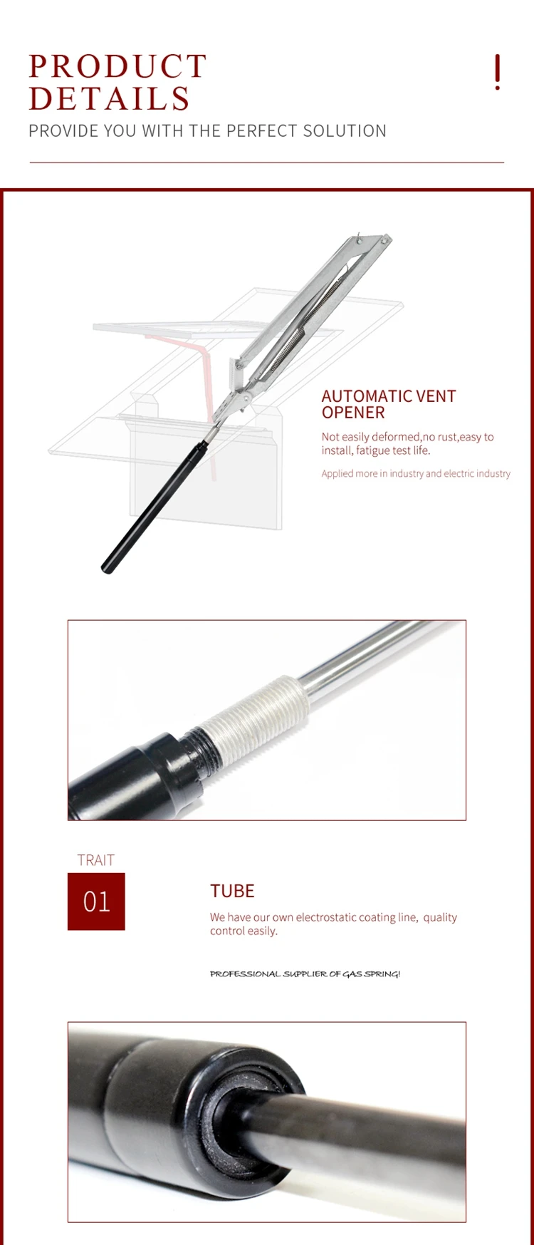 SGS Certified Lockable Lift Gas Struts for Table Applcation