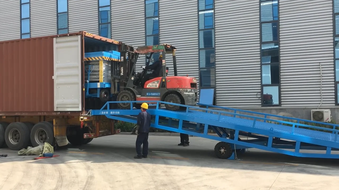 Mobile Loading Dock Ramp Steel Mobile Forklift Ramp Yard Dock Ramp For ...
