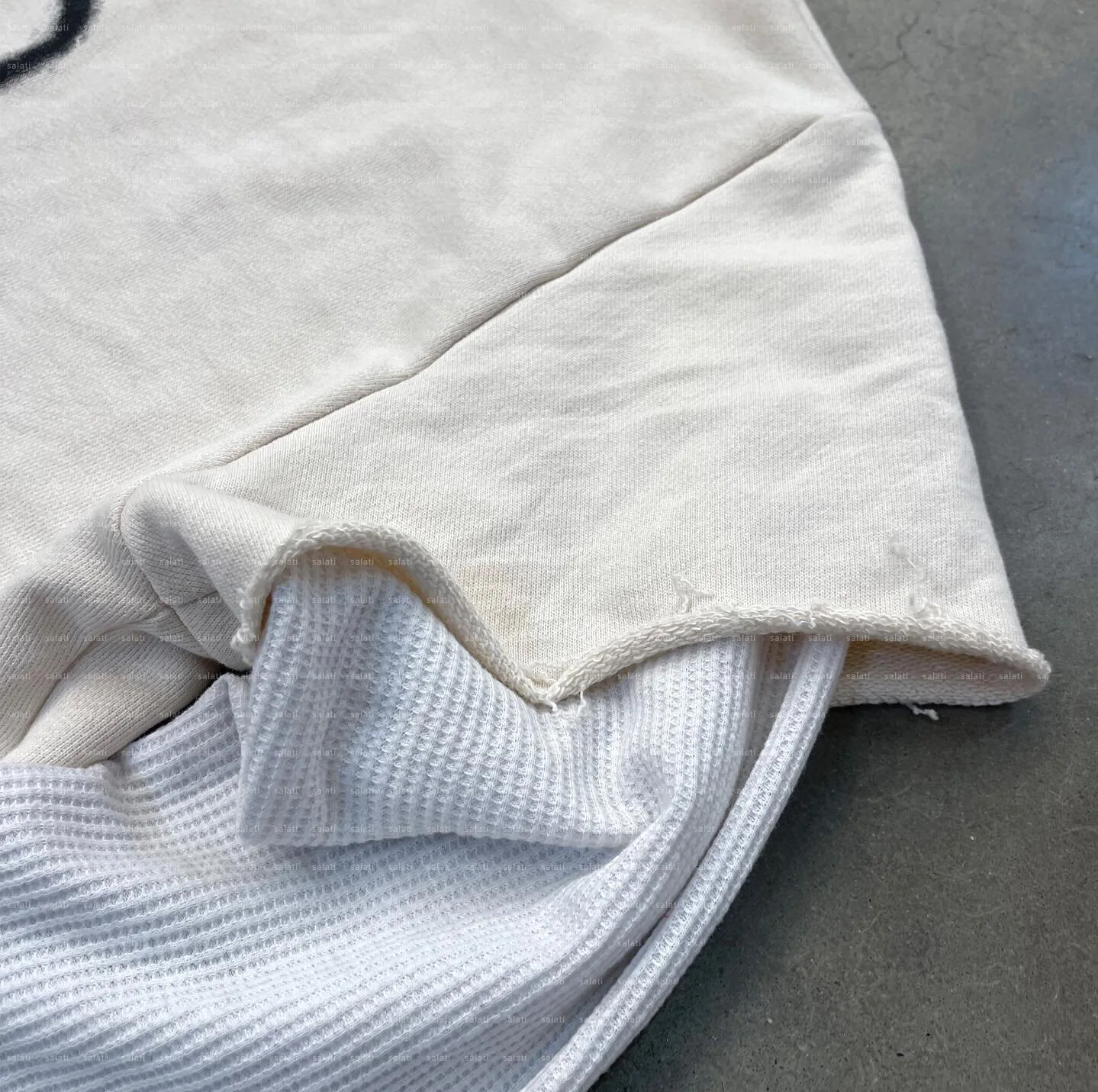 Custom Y2K Double Layer Thermal Shirt Tee Heavyweight Cut and Sew Long ...