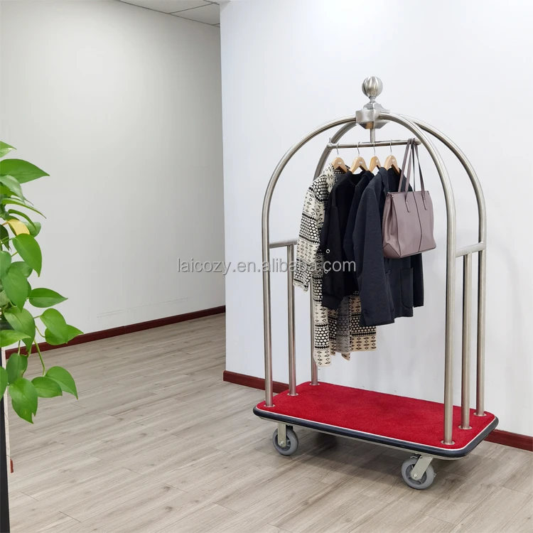 304 Stainless Steel Lobby Cart Bellman Trolley - Hotel Trolley