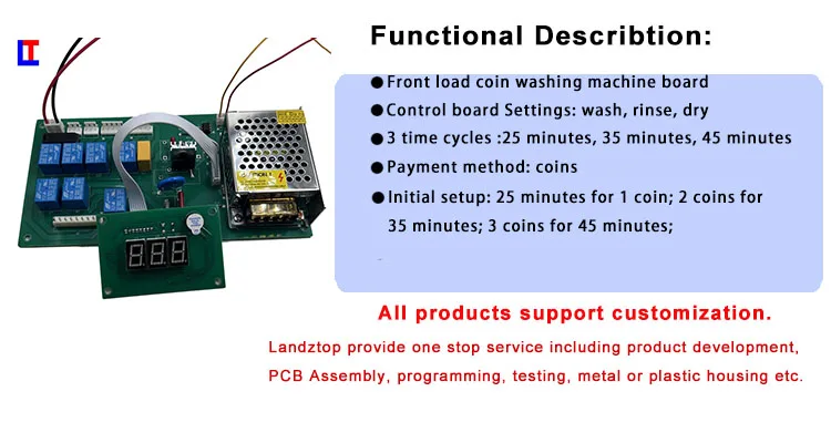 Coin Operated Washing Machine PCB Board Assembly HASL Surface Finish ...