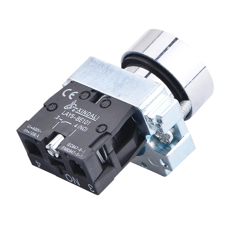 LAY5-BA31 22mm Waterproof Self-Reset NC NO Green Button