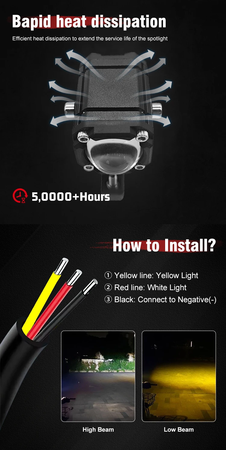 4-color Flashing Driving Lights LED Headlights Strobe and Fog Lights ...