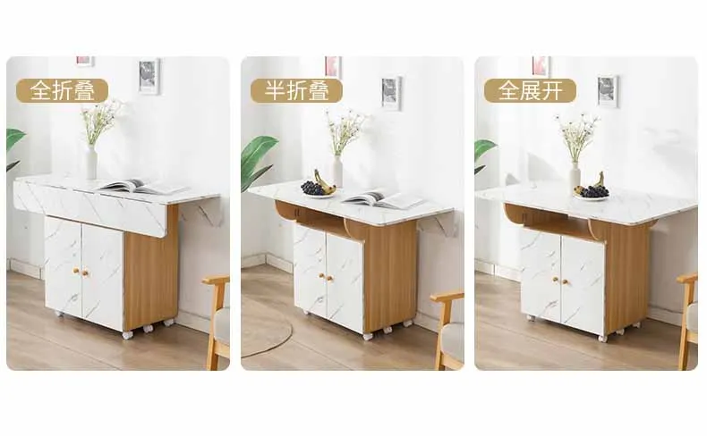 Space-Saving Folding Dining Table Multipurpose Collapsible Drop Leaf ...