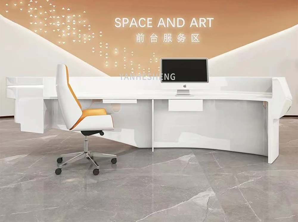 Yenstone L-shaped Clinic Corian Office Furniture Oem Small Reception ...